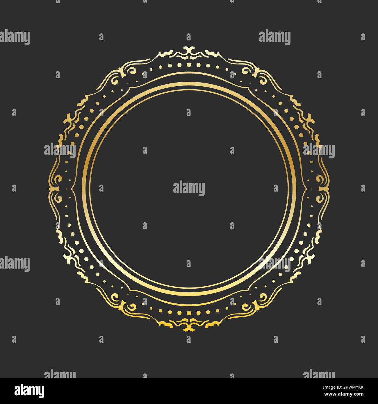 Circle gold frame, Elegant element for design template with place for ...