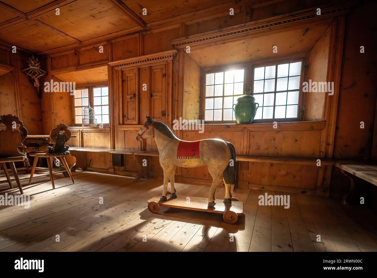 Wooden Horse on Wheels - Traditional Room Interior at Tyrolean Folk Art ...