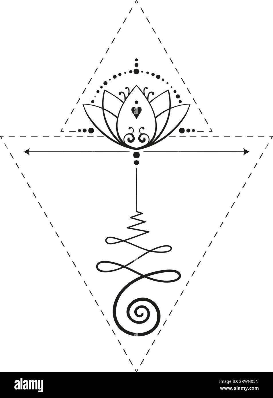 Lotus tattoo Unalome sacred geometry symbol of wisdom, love and ...