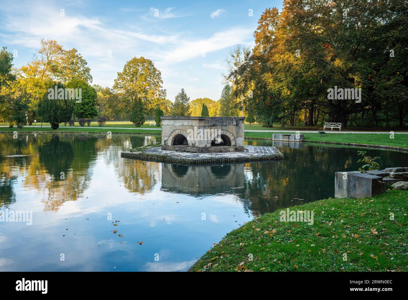 Goldfish Pond at Laxenburg Castle Park - Laxenburg, Austria Stock Photo ...