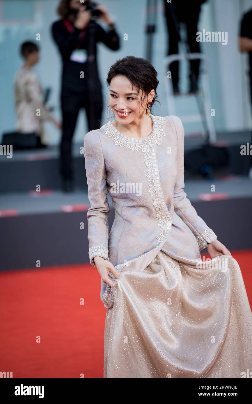 VENICE, ITALY - SEPTEMBER 09: Jury member Shu Qi attends a red carpet ...
