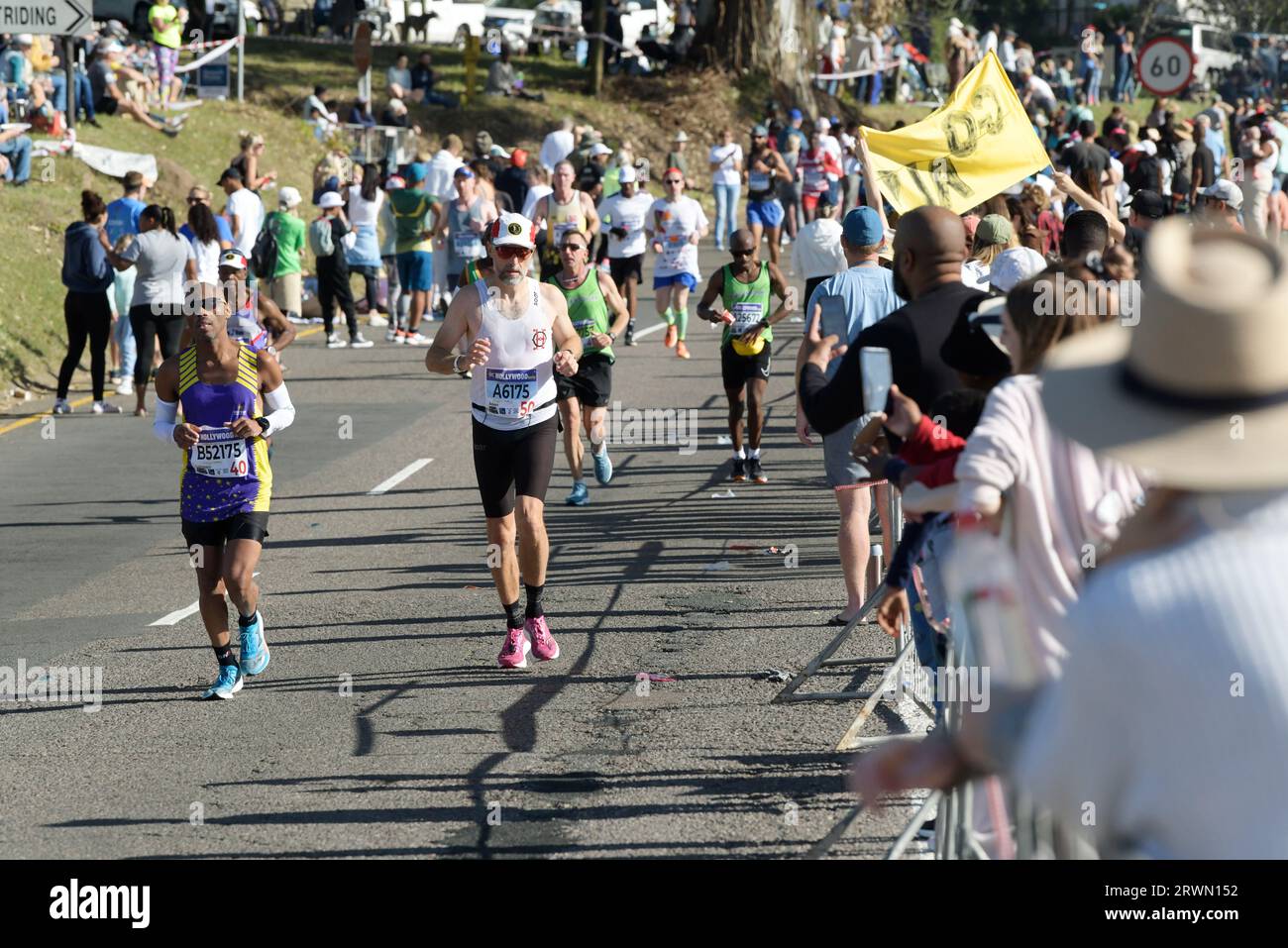 Long distance endurance athletics event, runners in 96th Comrades ...