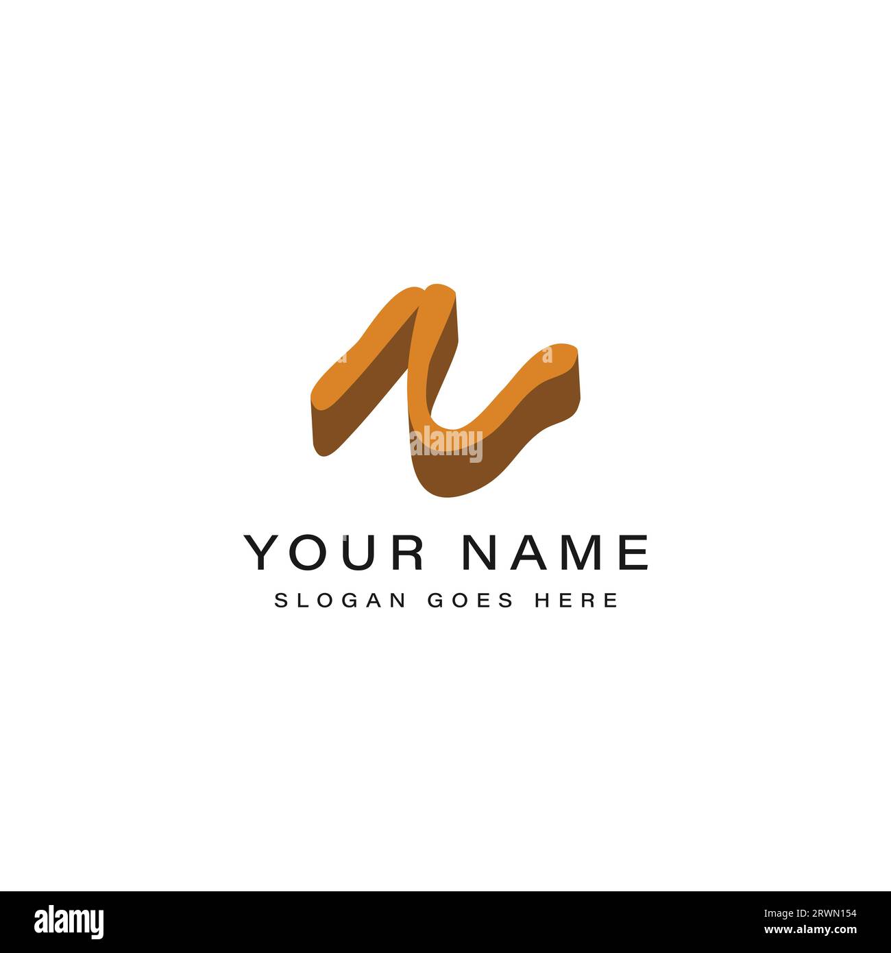 Letter N logo in 3d design. Creative vector illustration with ...