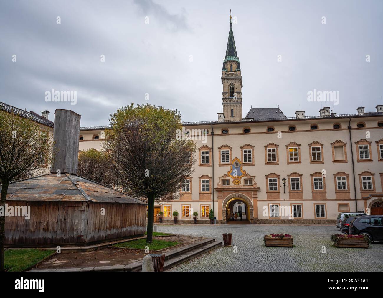 St. Peter Abbey and Franciscan Church Tower - Salzburg, Austria Stock ...