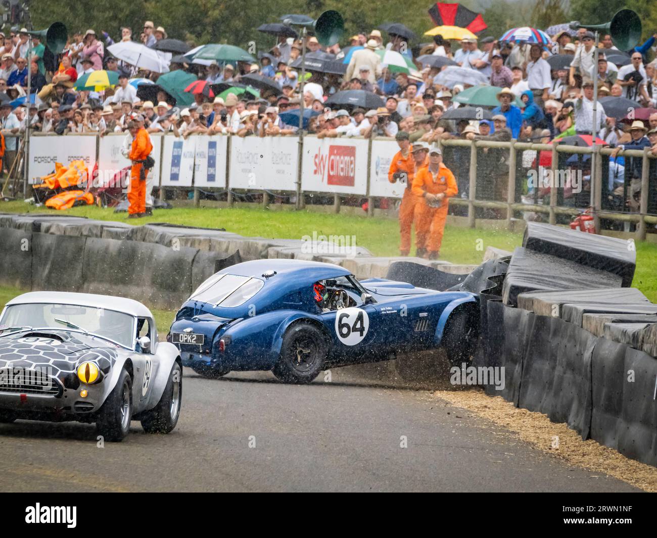 A Cobra crashes in the rain at Madgewick in the Royal Automobile Club ...