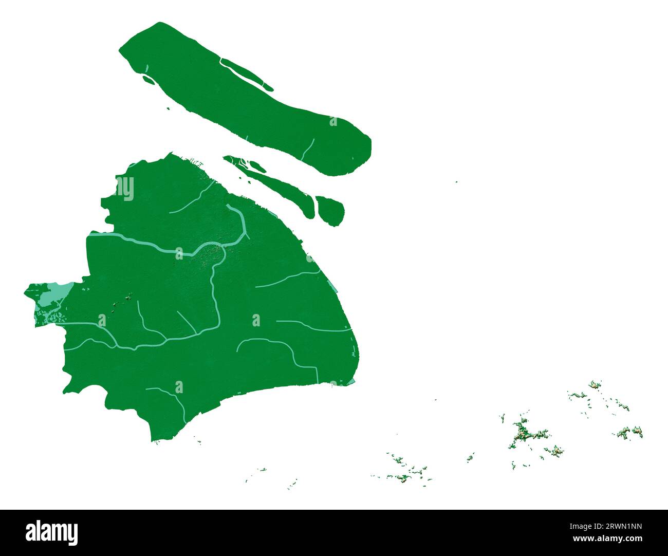 Shanghai. A municipality (province) of China. A 3D rendering of a ...