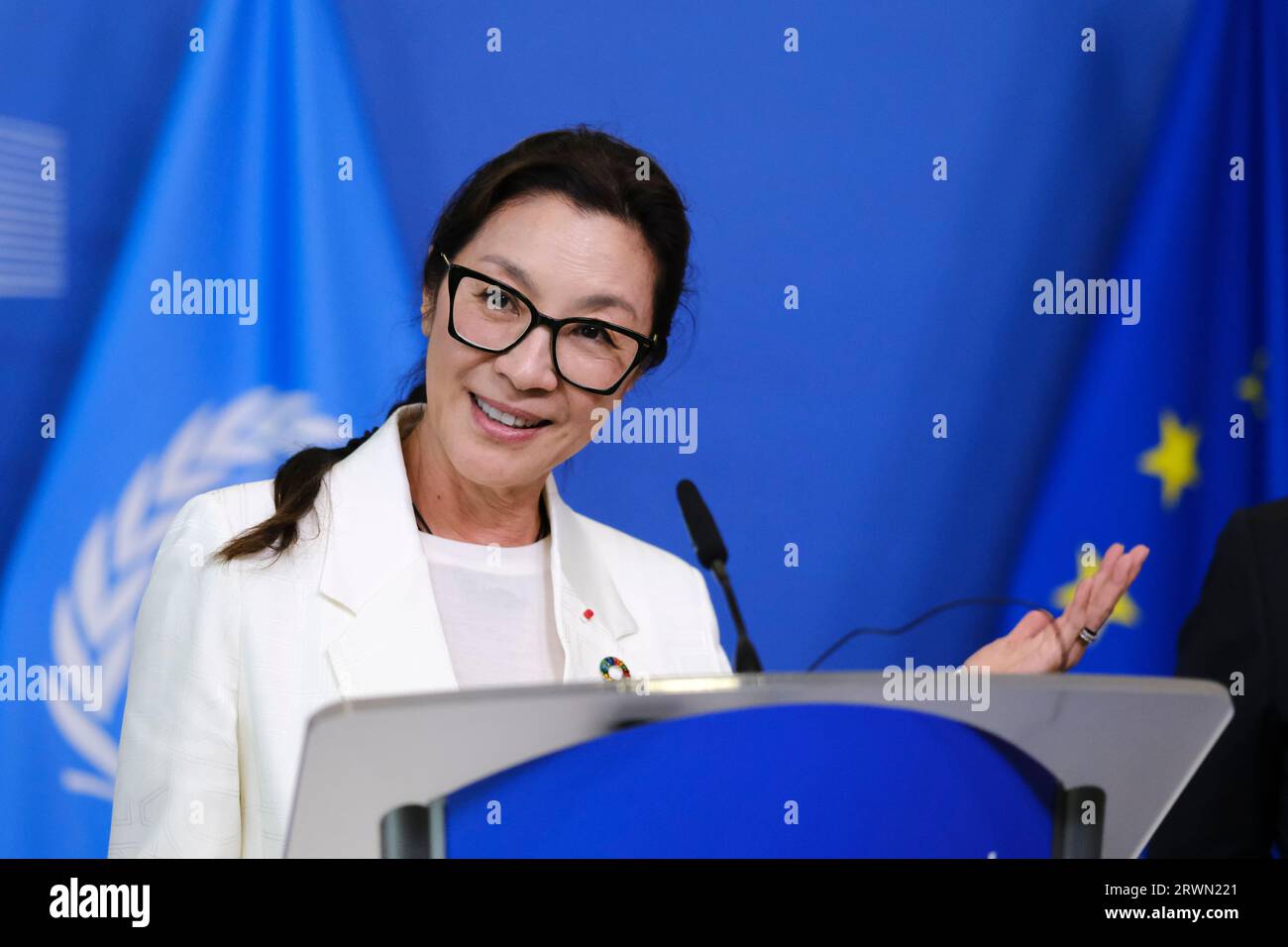 Brussels, Belgium. 20th Sep, 2023. UDP Goodwill Ambassador Michelle ...