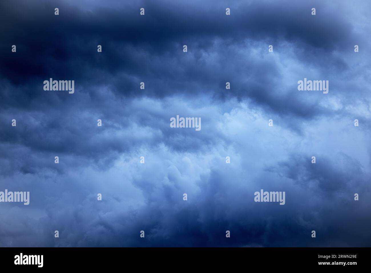 Dramatic sky background. Stormy clouds in the dark sky. Panoramic image can be used as a web ...
