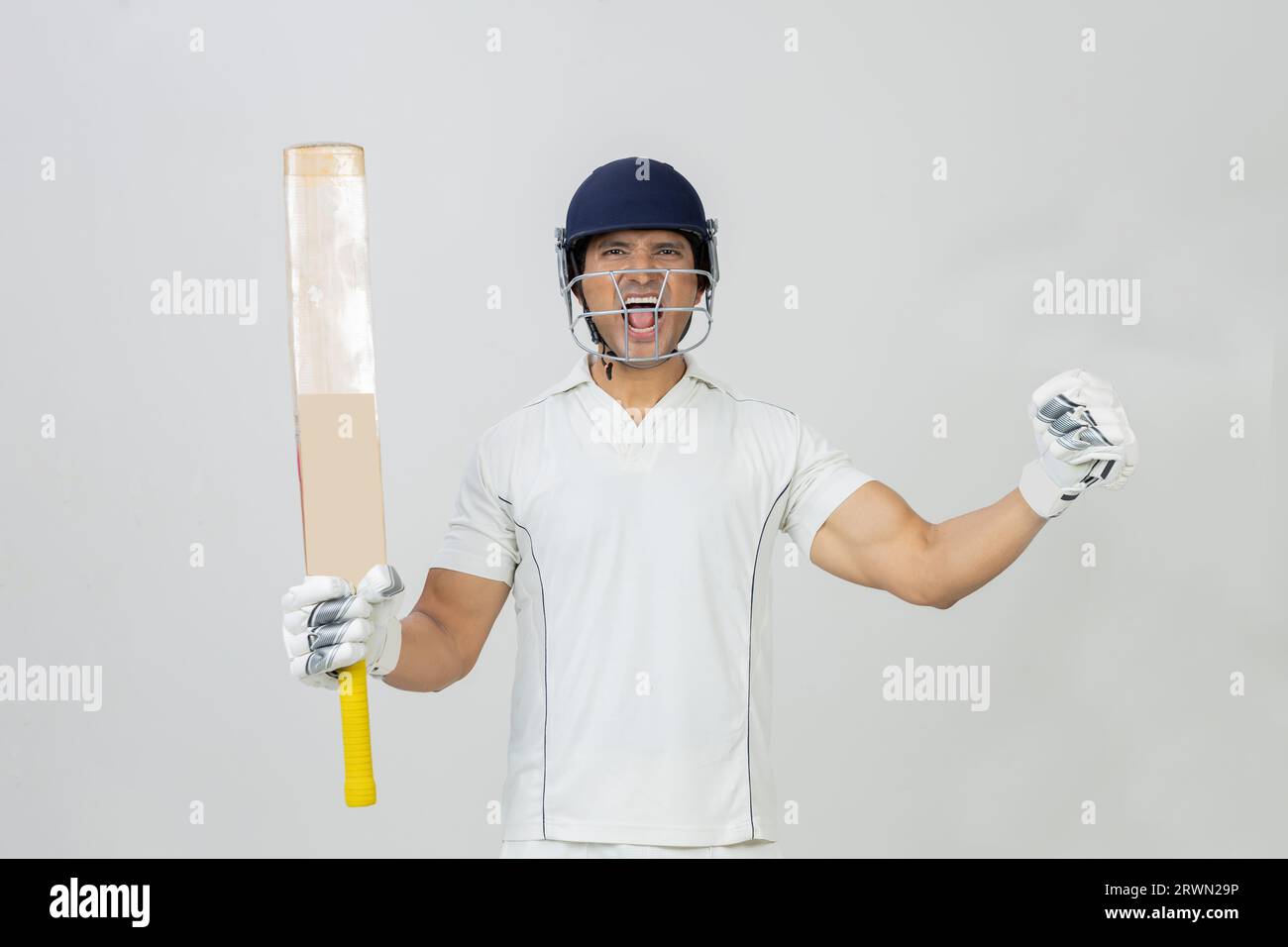 Cricketer in full Joy expression screaming towards the camera, Man in ...