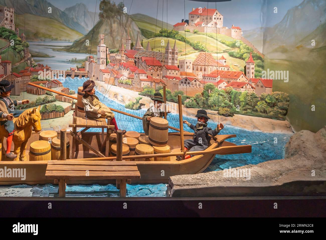 Puppets recreating Boatmen transporting Salt Barrels on Salzach River ...