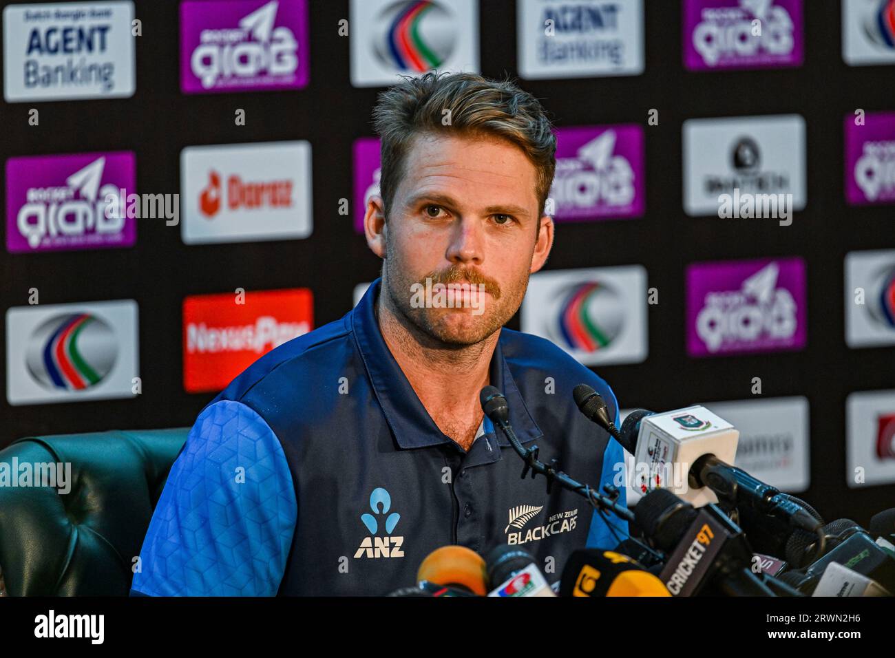 Dhaka, Bangladesh. 20th Sep, 2023. New Zealand's captain Lockie ...