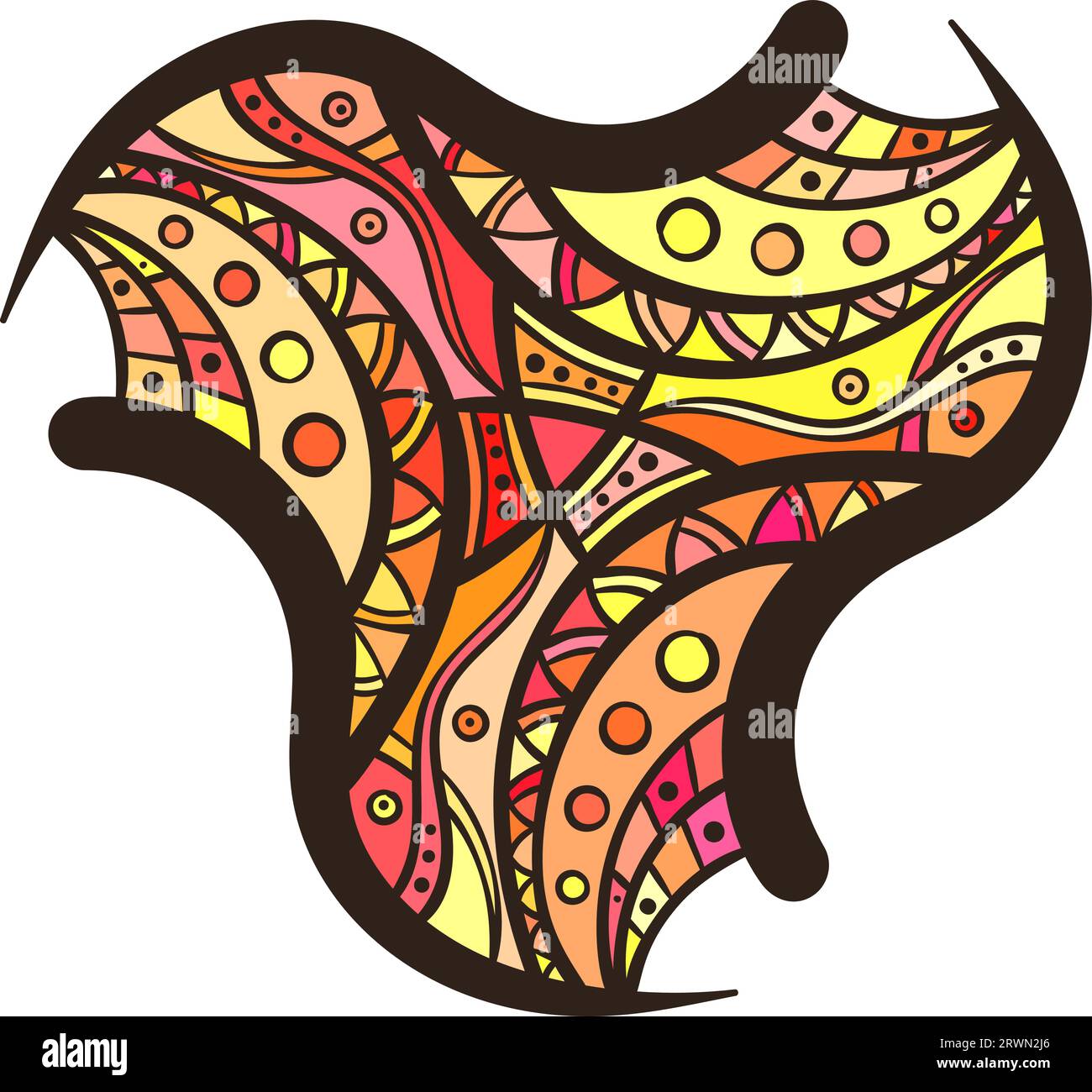 Abstract triangular ornament, Hand drawn colorful isolated design ...