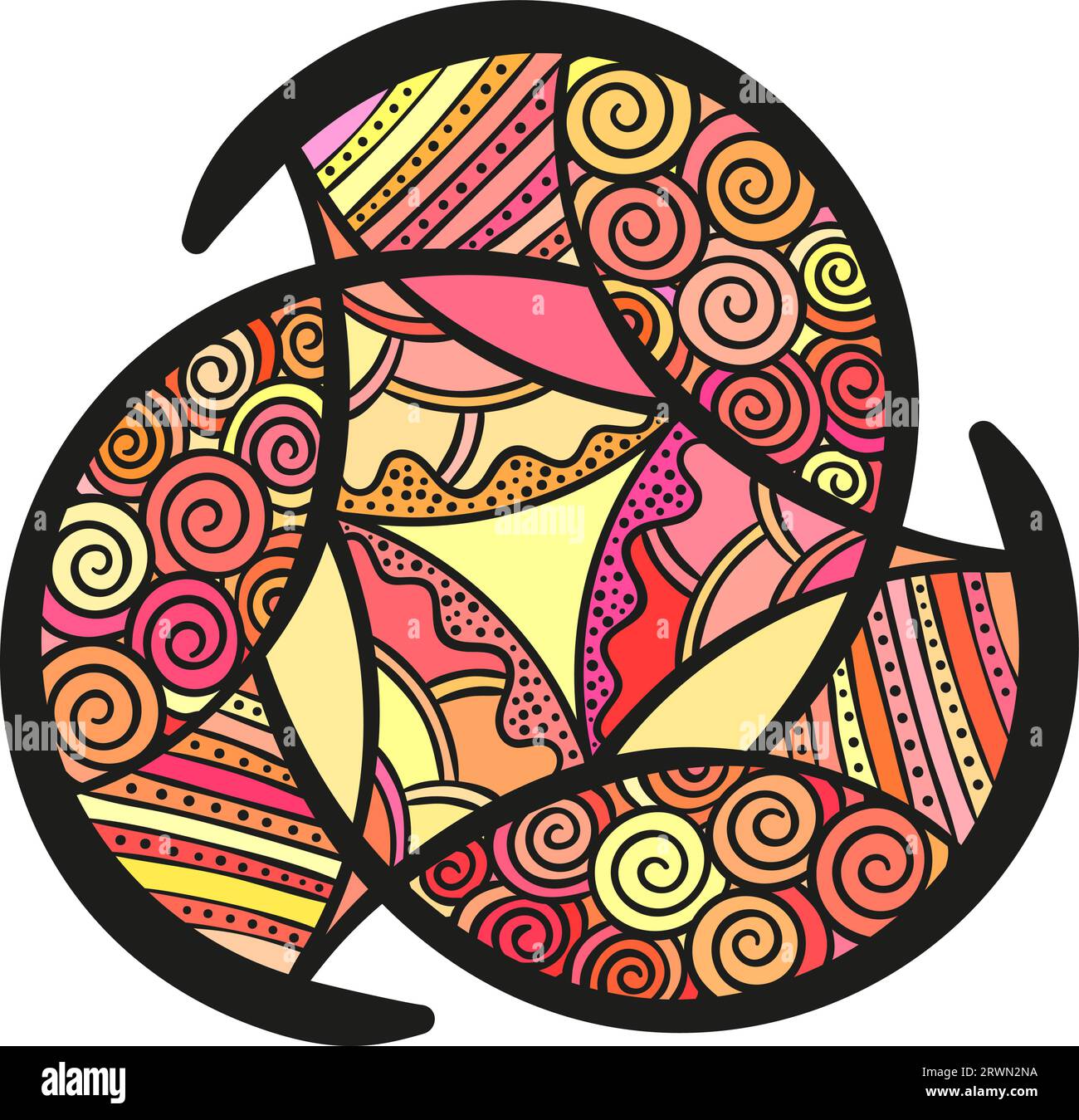 Abstract triangular ornament, Hand drawn colorful isolated design ...