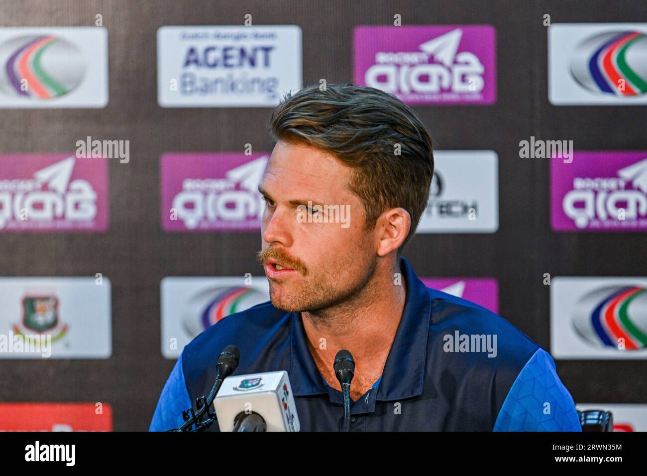 Dhaka, Bangladesh. 20th Sep, 2023. New Zealand's captain Lockie ...