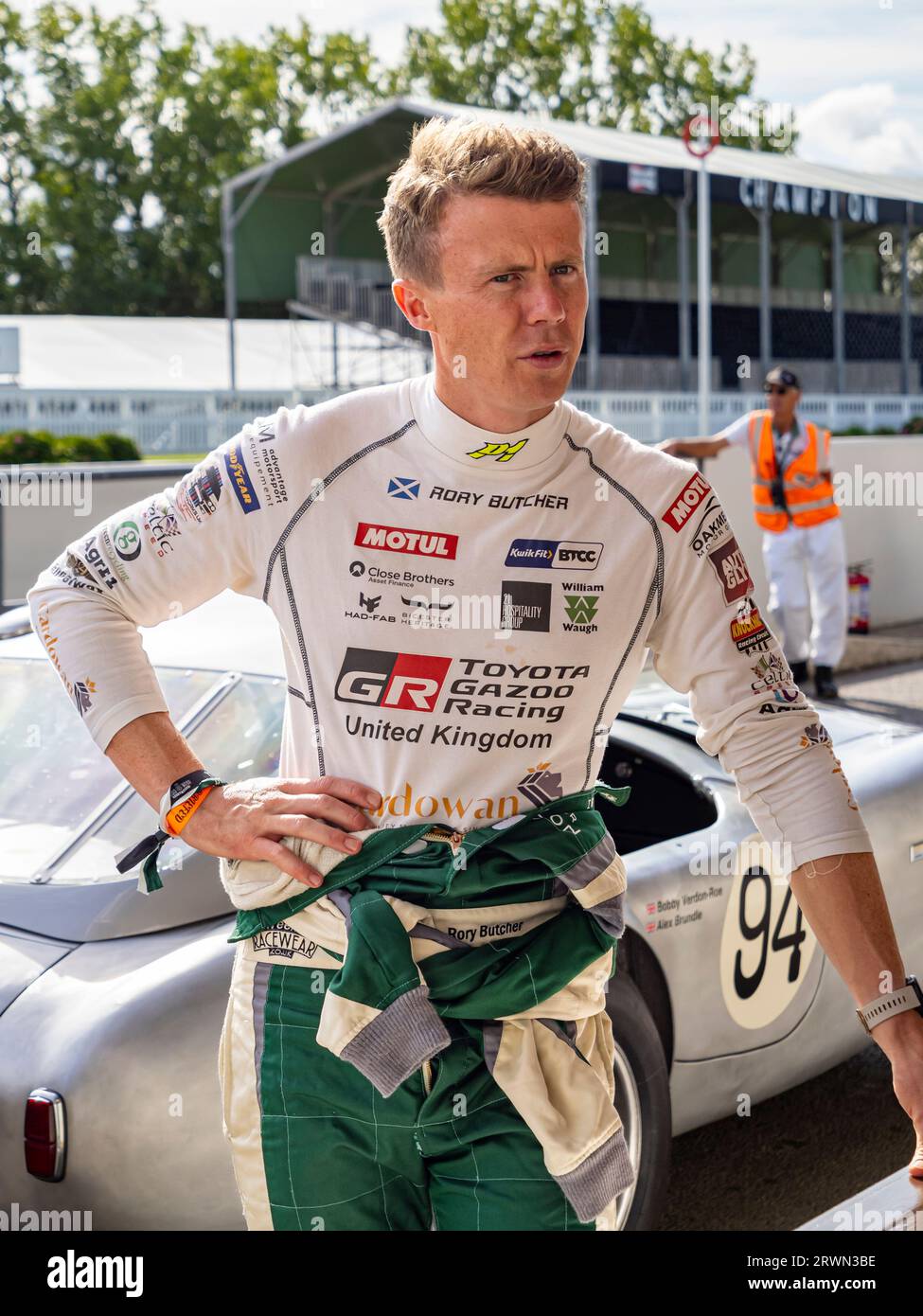 BTTC racing driver Rory Butcher on a testing day at the Goodwood motor ...