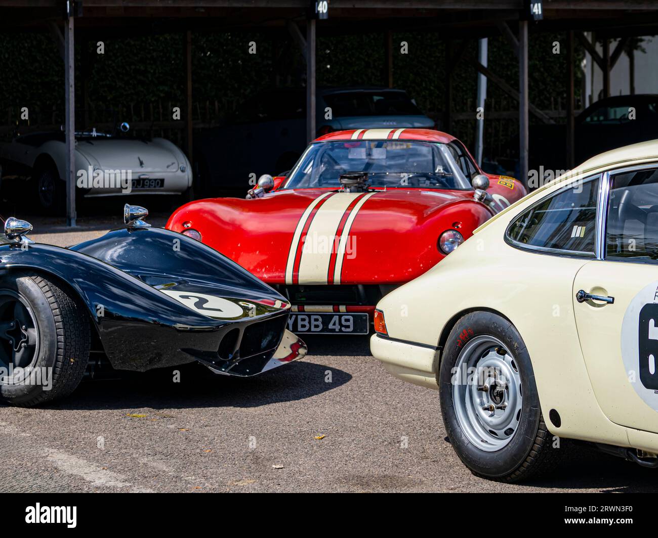 Racing car driver Duncan Pittaway in his Cheetah-Chevrolet on a testing ...