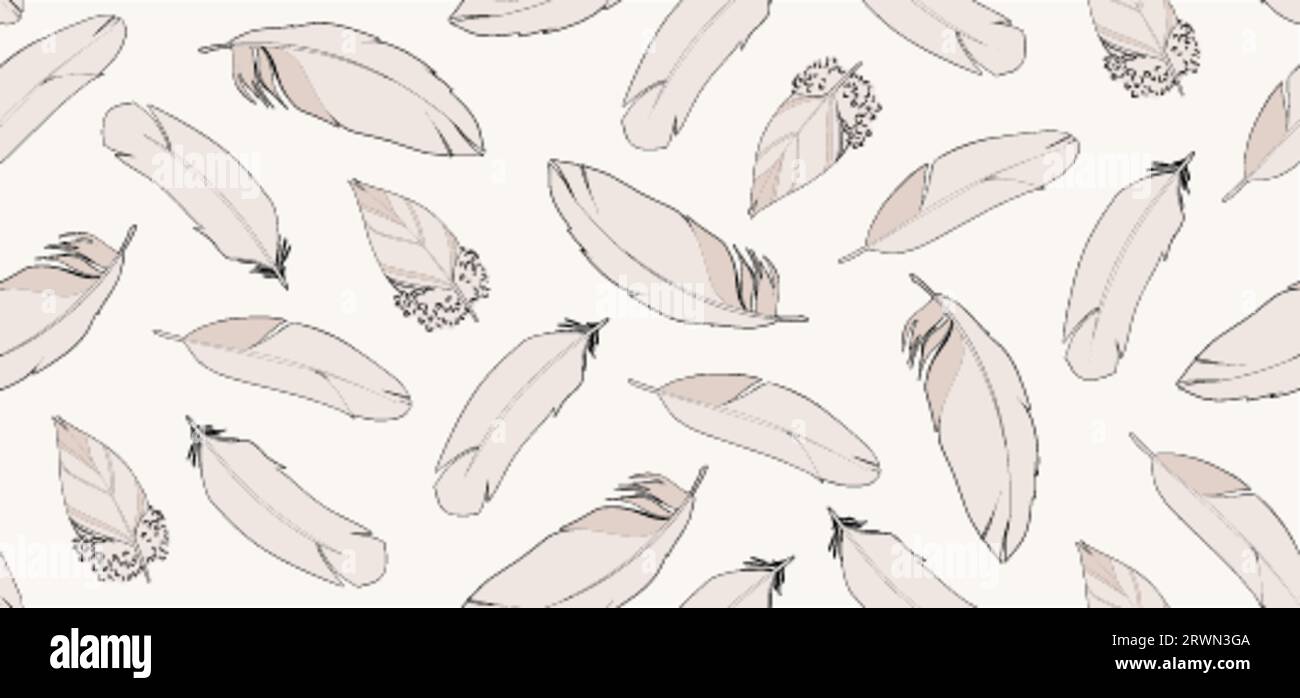 Seamless pattern with feathers. Vector illustration Stock Vector Image ...