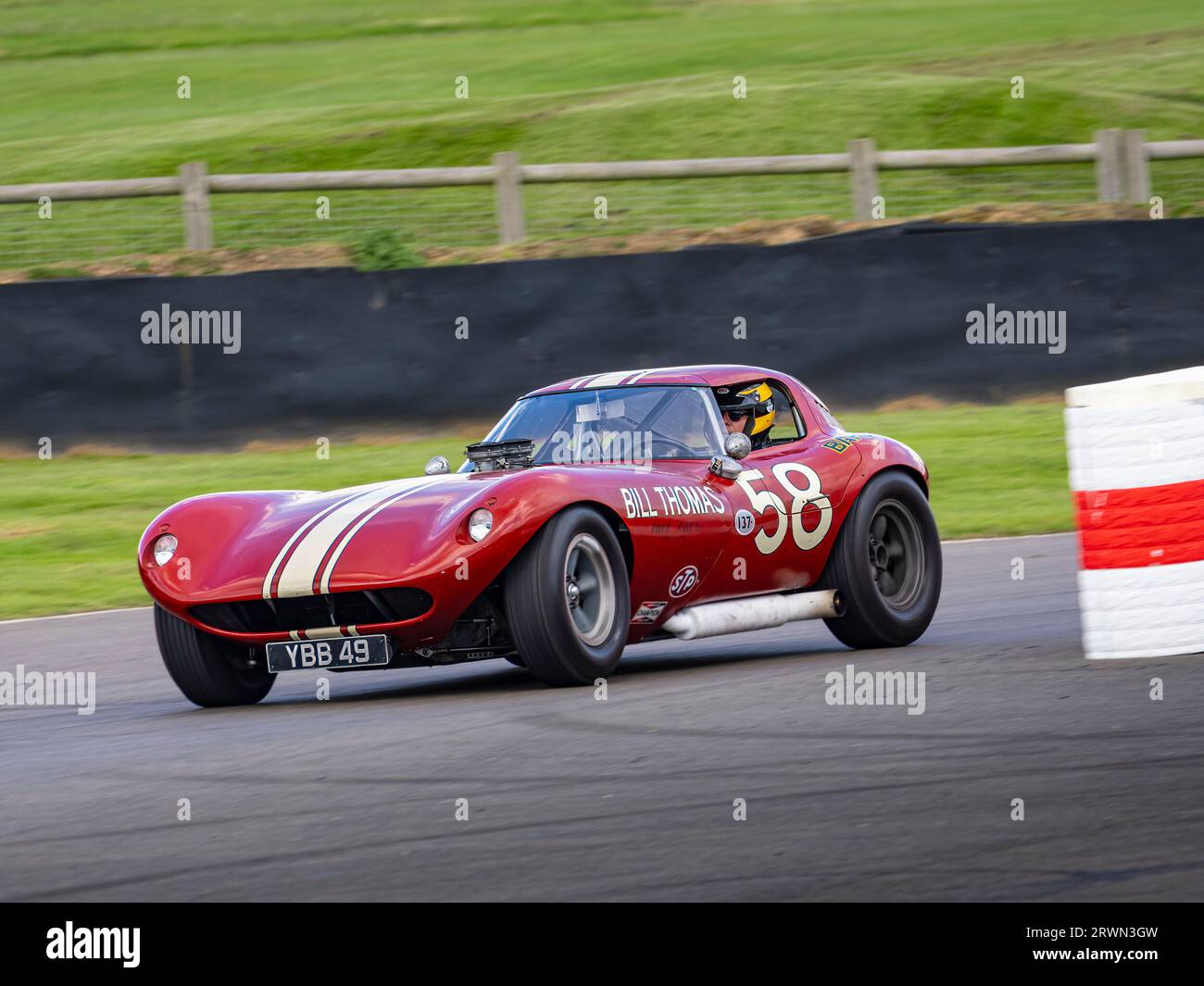 Racing car driver Duncan Pittaway in his Cheetah-Chevrolet on a testing ...