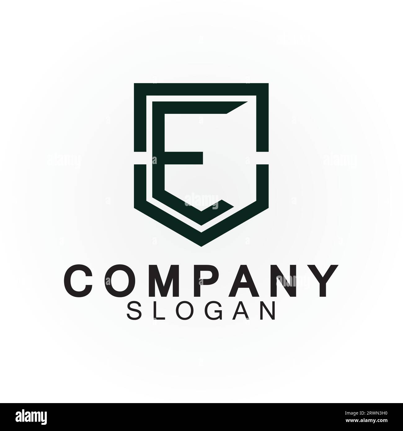 Abstract linear letter initial E shield logo icon design Stock Vector ...