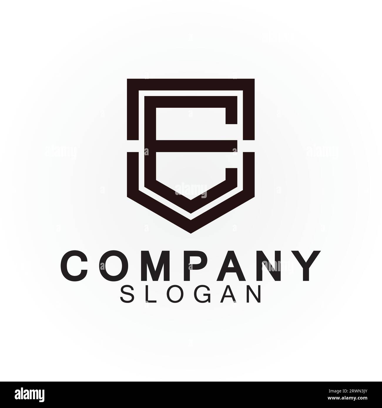 Abstract linear letter initial E shield logo icon design Stock Vector ...