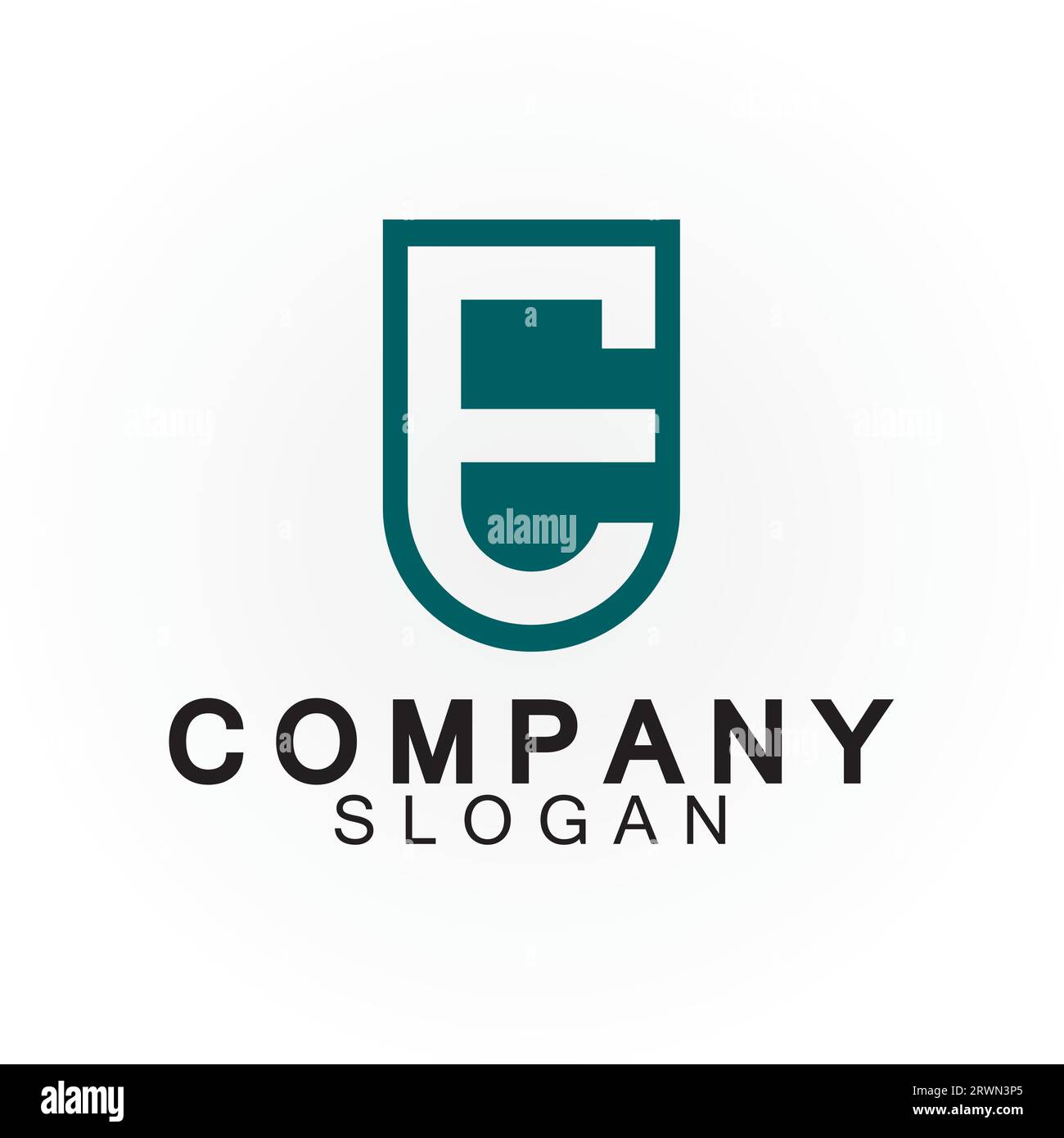 Abstract linear letter initial E shield logo icon design Stock Vector ...