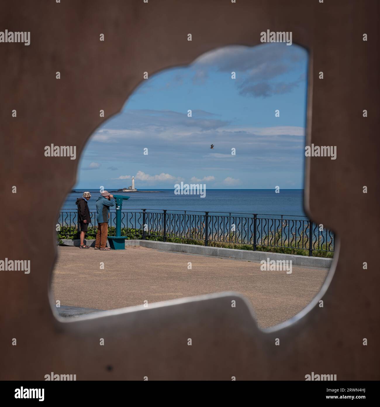 Viewed through the Richard Broderick sandcastle sculpture on central ...