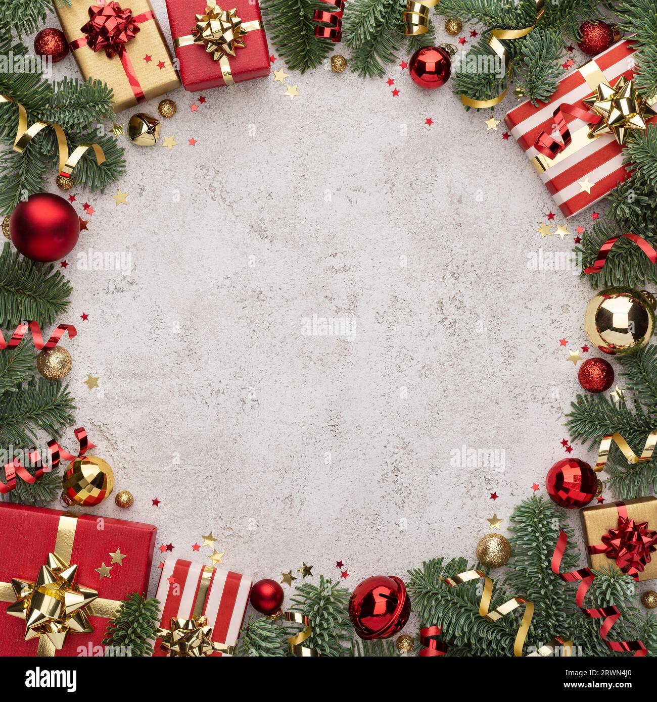Christmas Ornament Frame on White Background Stock Photo - Alamy