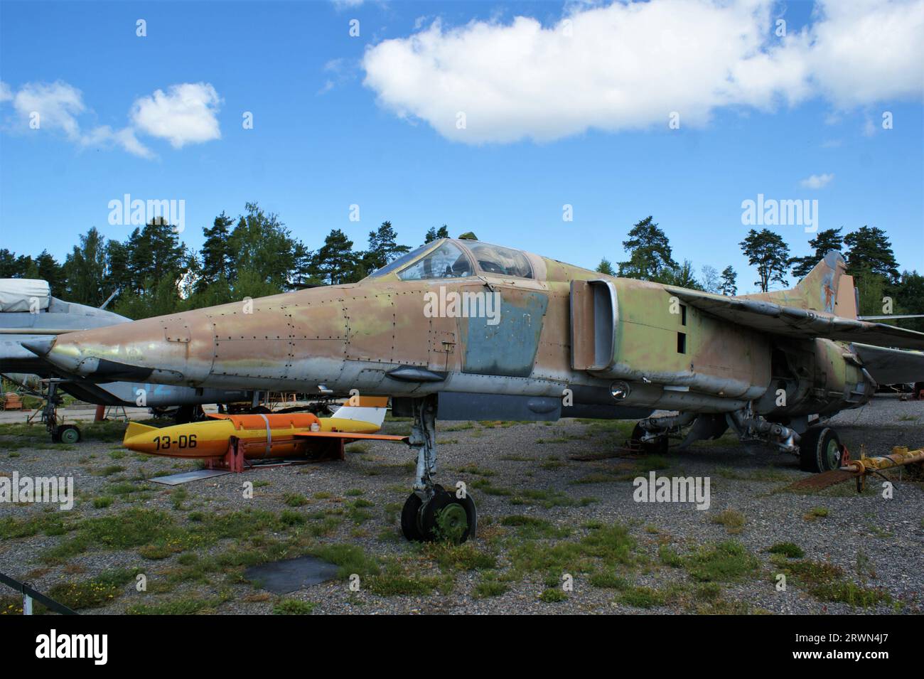 Old Soviet Union military plane. Aviation museum in Latvia Stock Photo ...