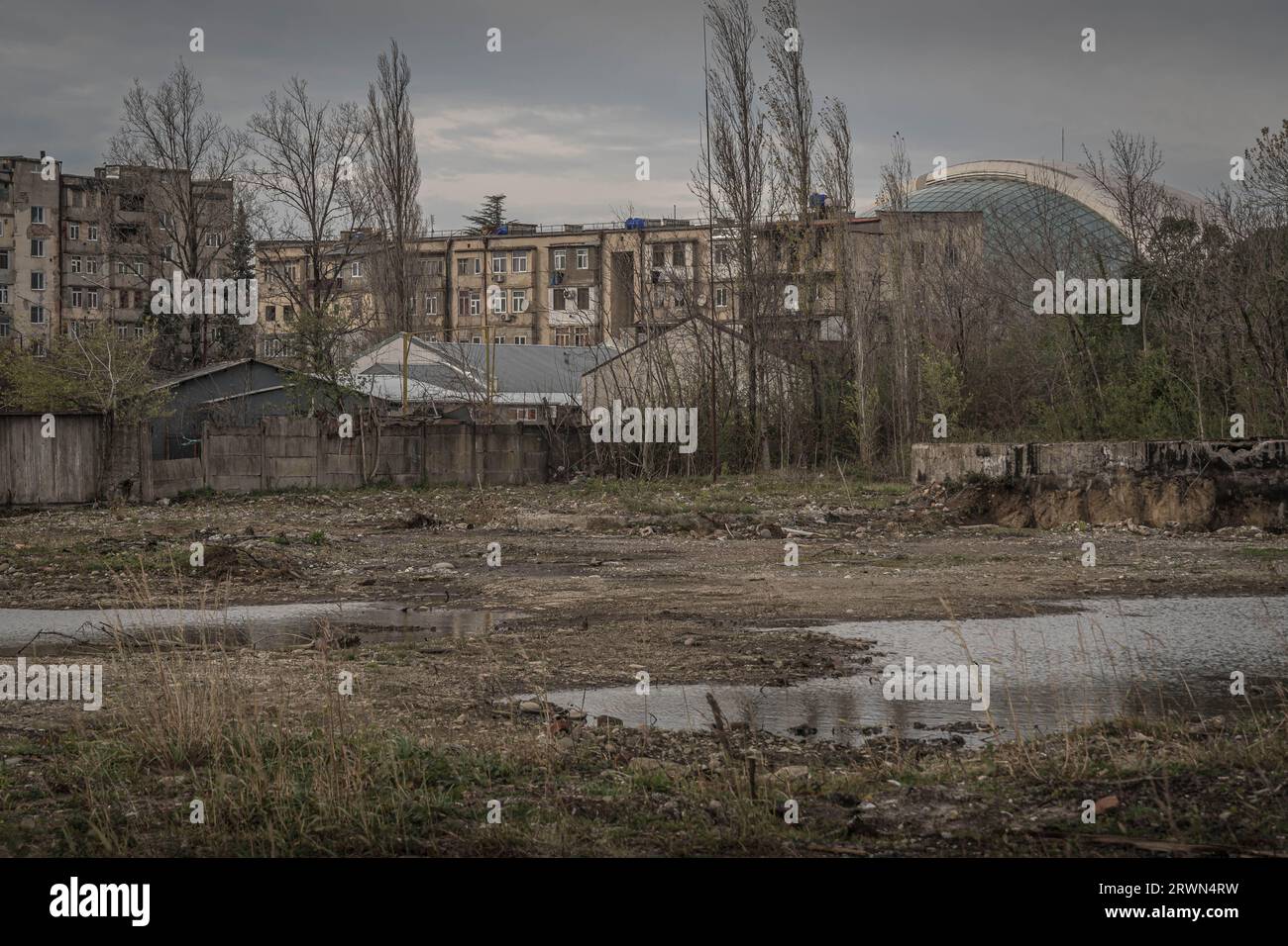 The depressive and poor residential neighborhood in the city of Kutaisi ...