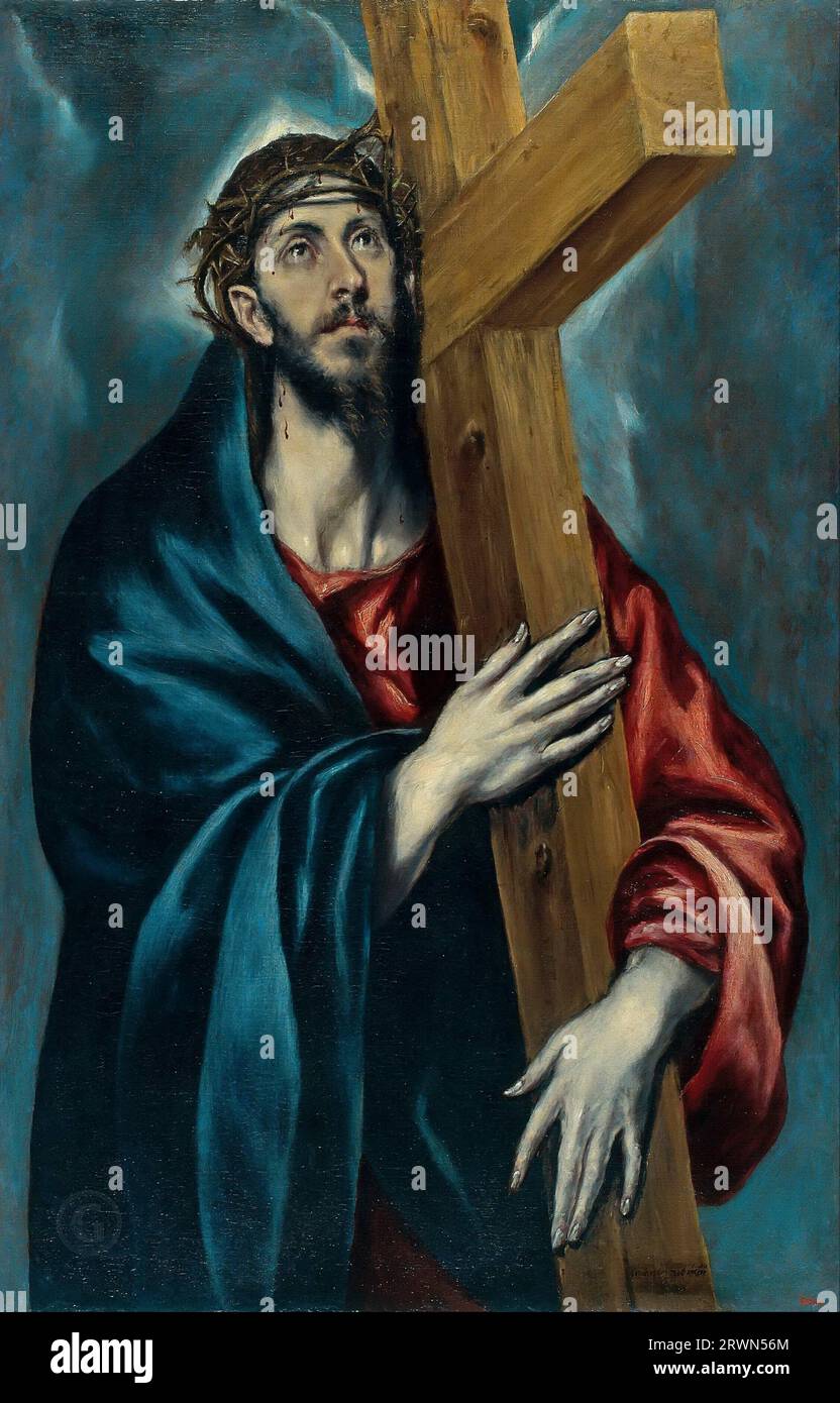El Greco – Christ Embracing Carrying the cross 1602, 108,2 cm x 87 cm ...