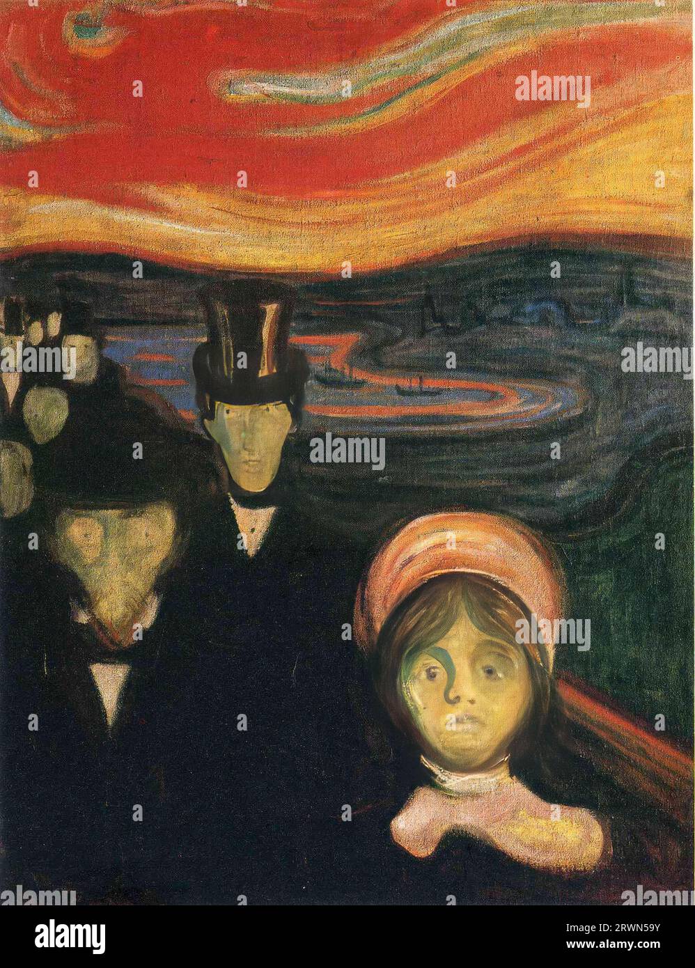 Edvard Munch – Anxiety 1894. 94x74 Stock Photo - Alamy