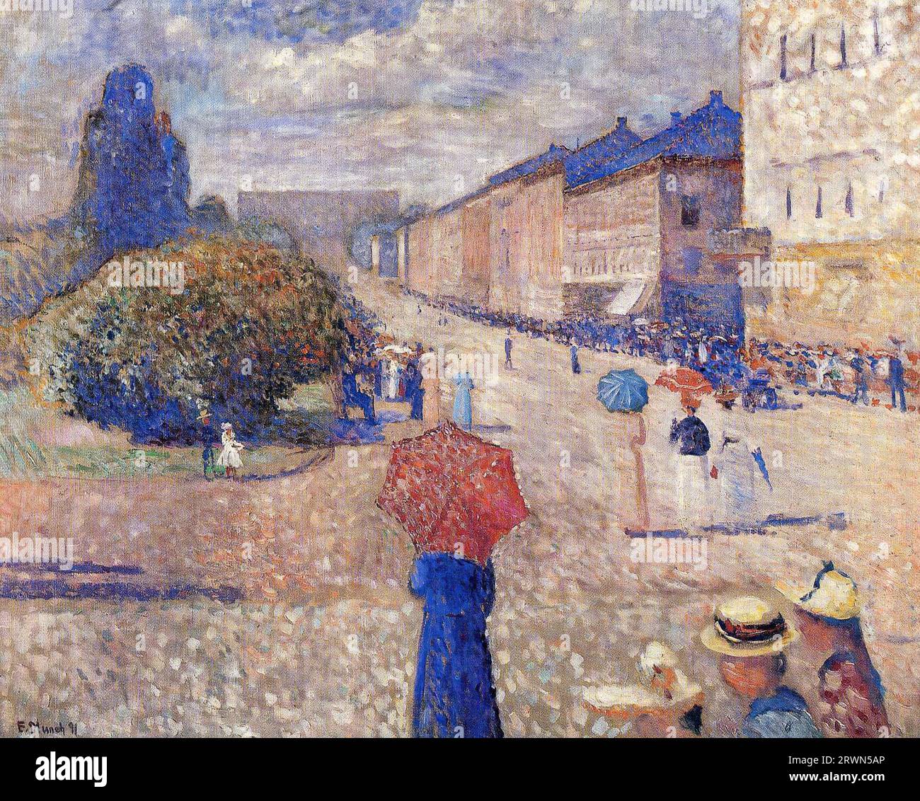 Edvard Munch – A street in Christiania 1889 Stock Photo - Alamy