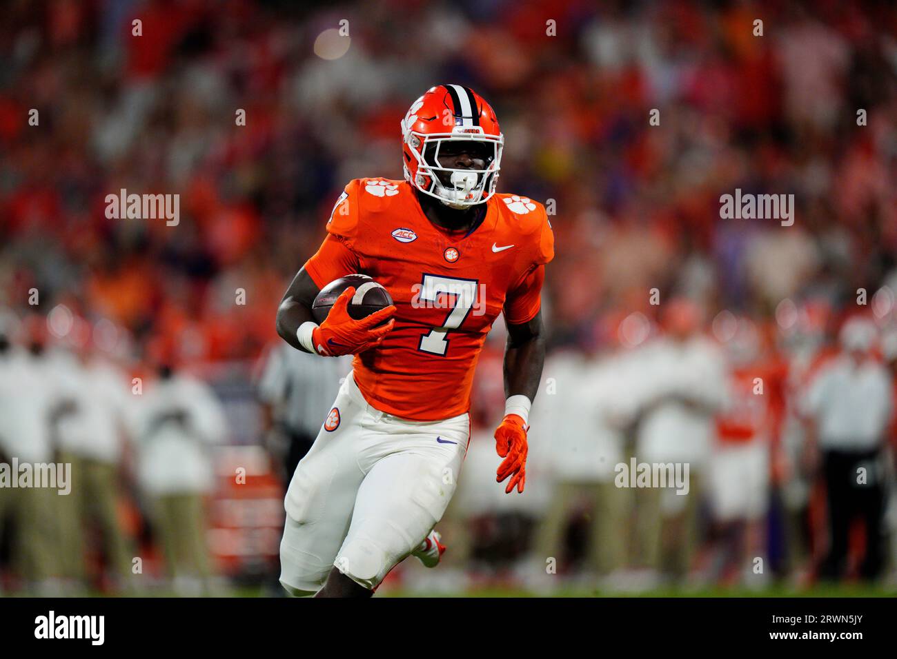 Clemson running back Phil Mafah (7) runs with the ball against Florida ...