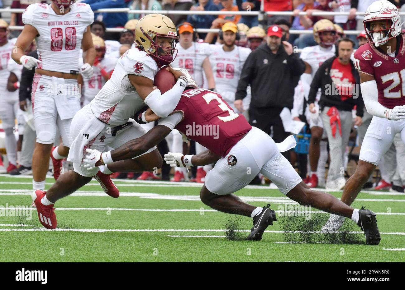 Florida State defensive back Kevin Knowles II (3) tackles Boston ...
