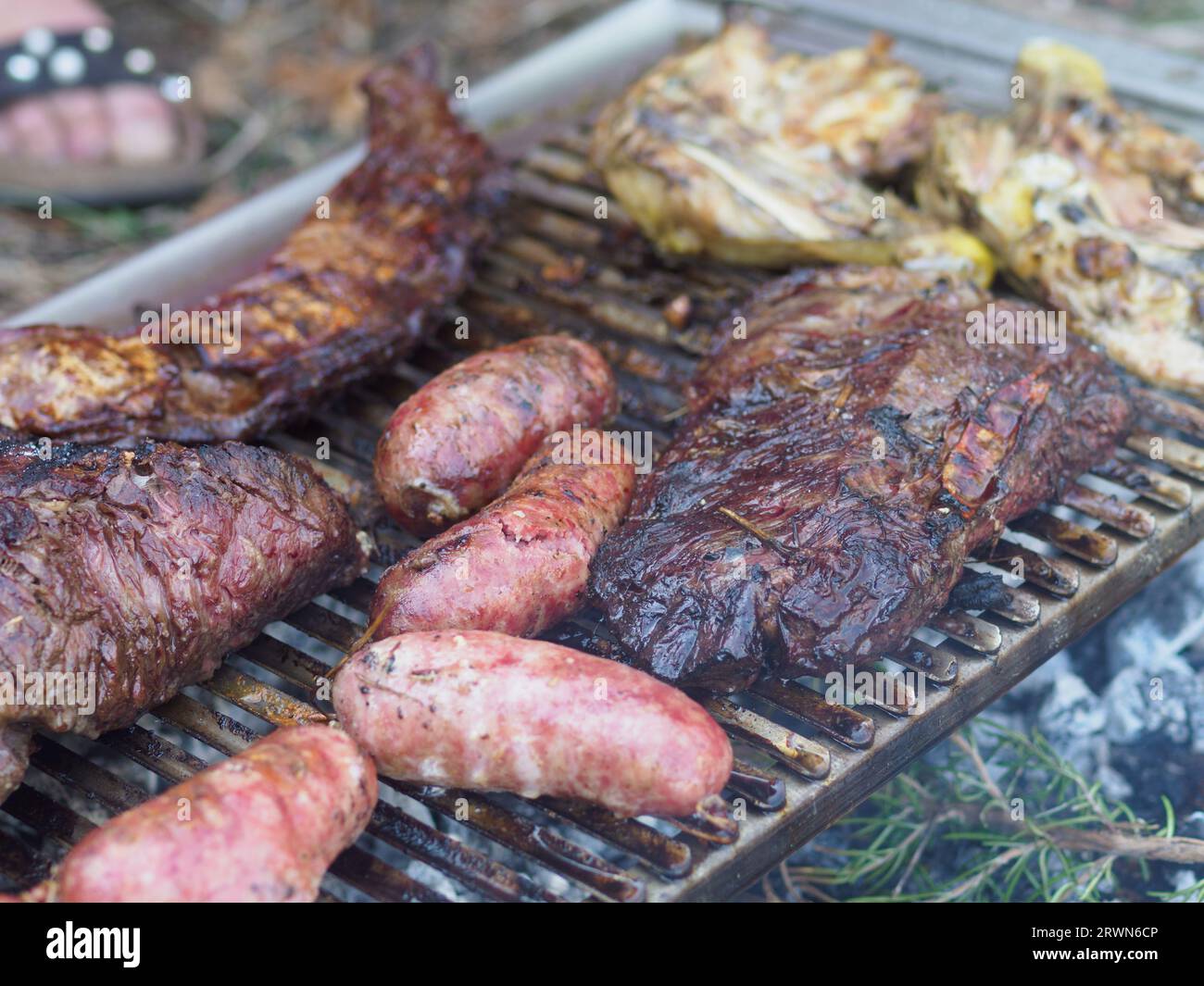 Slow fire grill chorizo sausages hi-res stock photography and images ...