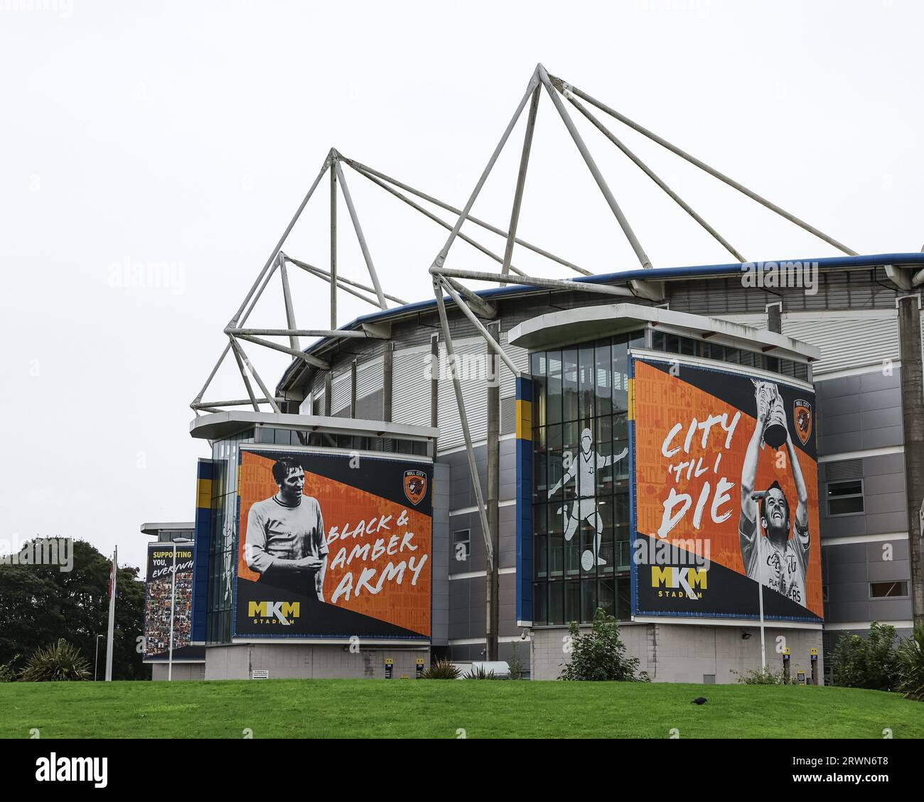 A general view of the MKM Stadium ahead of the Sky Bet Championship ...