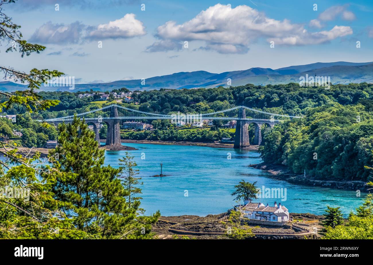 Menai Bridge, North Wales, UK Stock Photo - Alamy