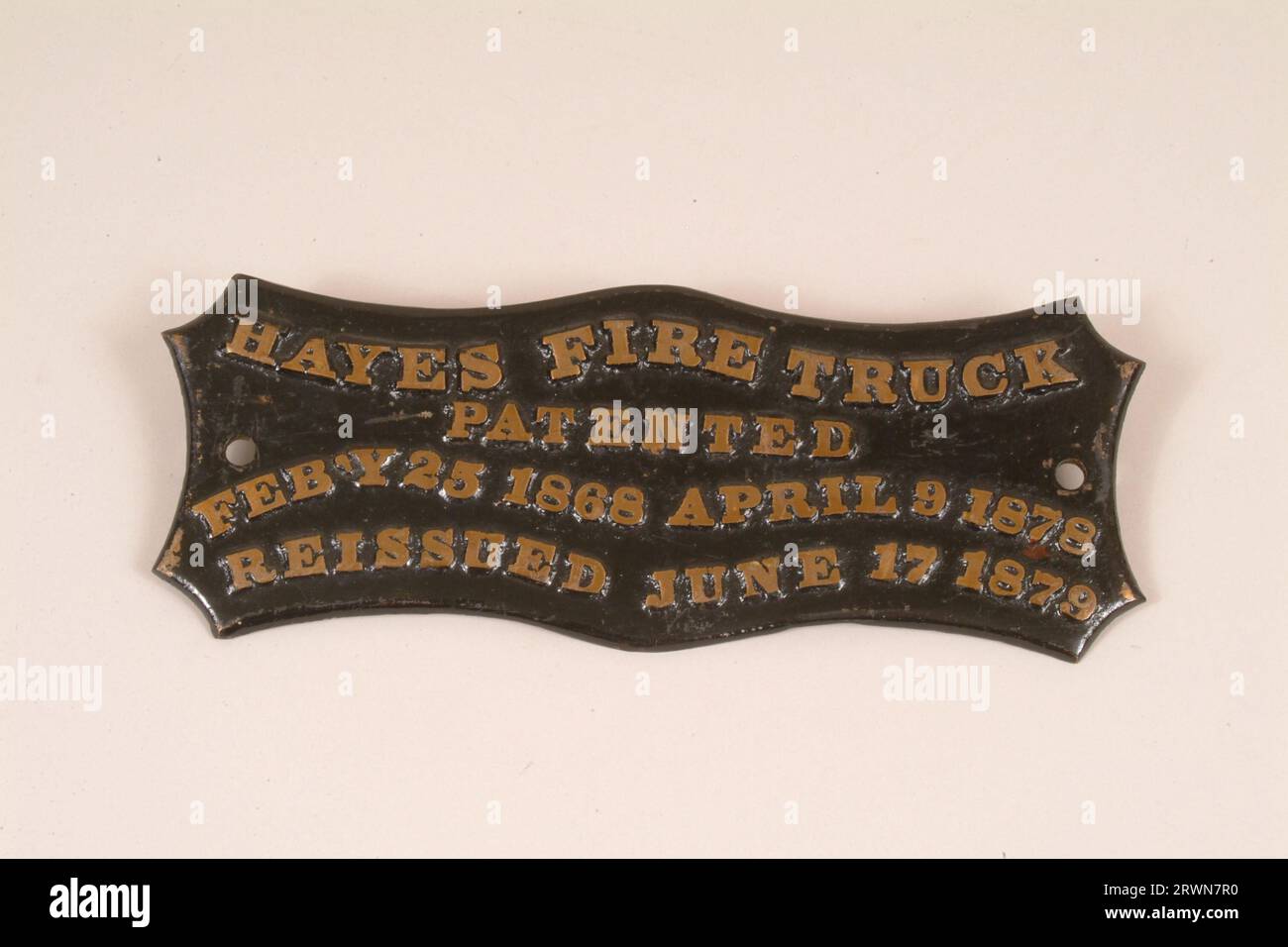 Fire engine plate. 2005.0233.0930 Stock Photo - Alamy