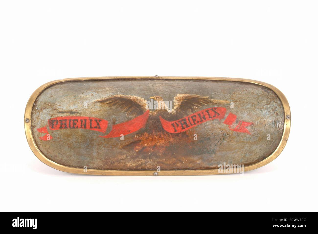 Fire engine plate. 2005.0233.0942 Stock Photo - Alamy