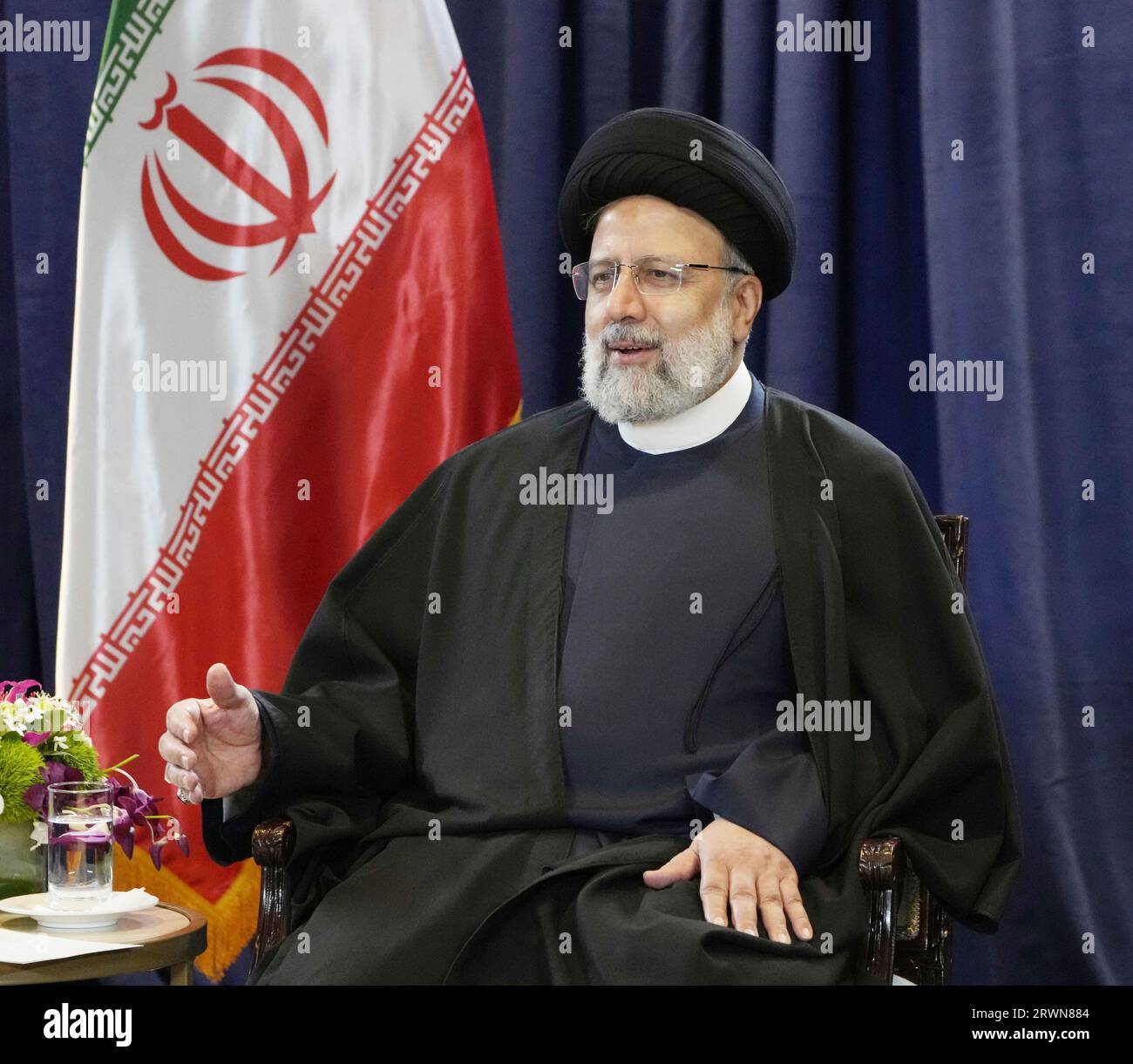 Iranian President Ebrahim Raisi holds a meeting with Japanese Prime ...