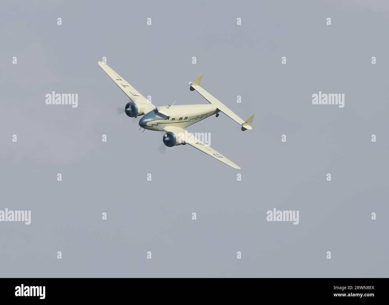 Lockheed 12A 'Electra Junior' G-AFTL flying at the 2023 IWM Duxford ...