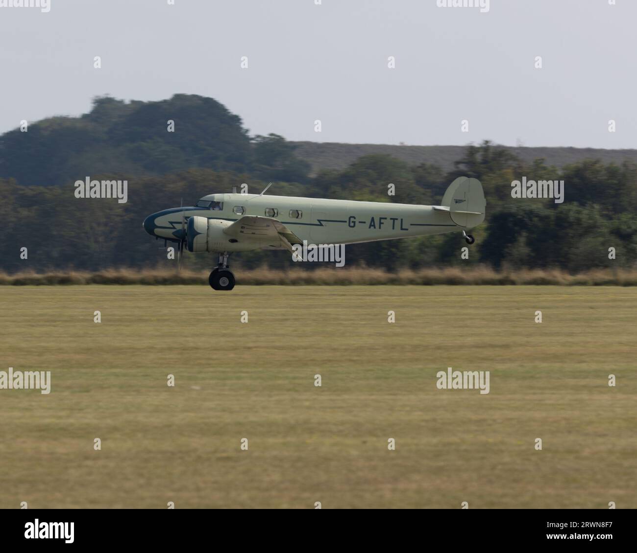 Lockheed 12A 'Electra Junior' G-AFTL flying at the 2023 IWM Duxford ...