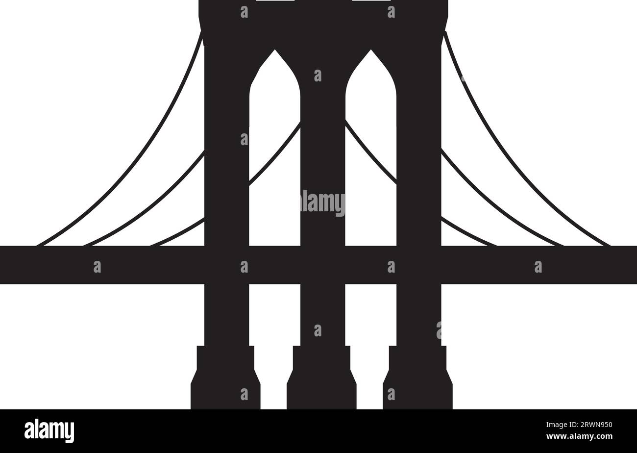 Simple black flat drawing of the GOLDEN GATE BRIDGE, SAN FRANCISCO ...
