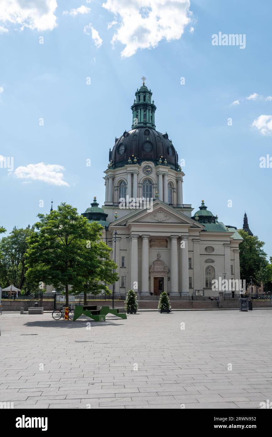 Sweden Stockholm, Gustaf Vasa Church with paved yard. Gustaf Vasa Kyrka ...