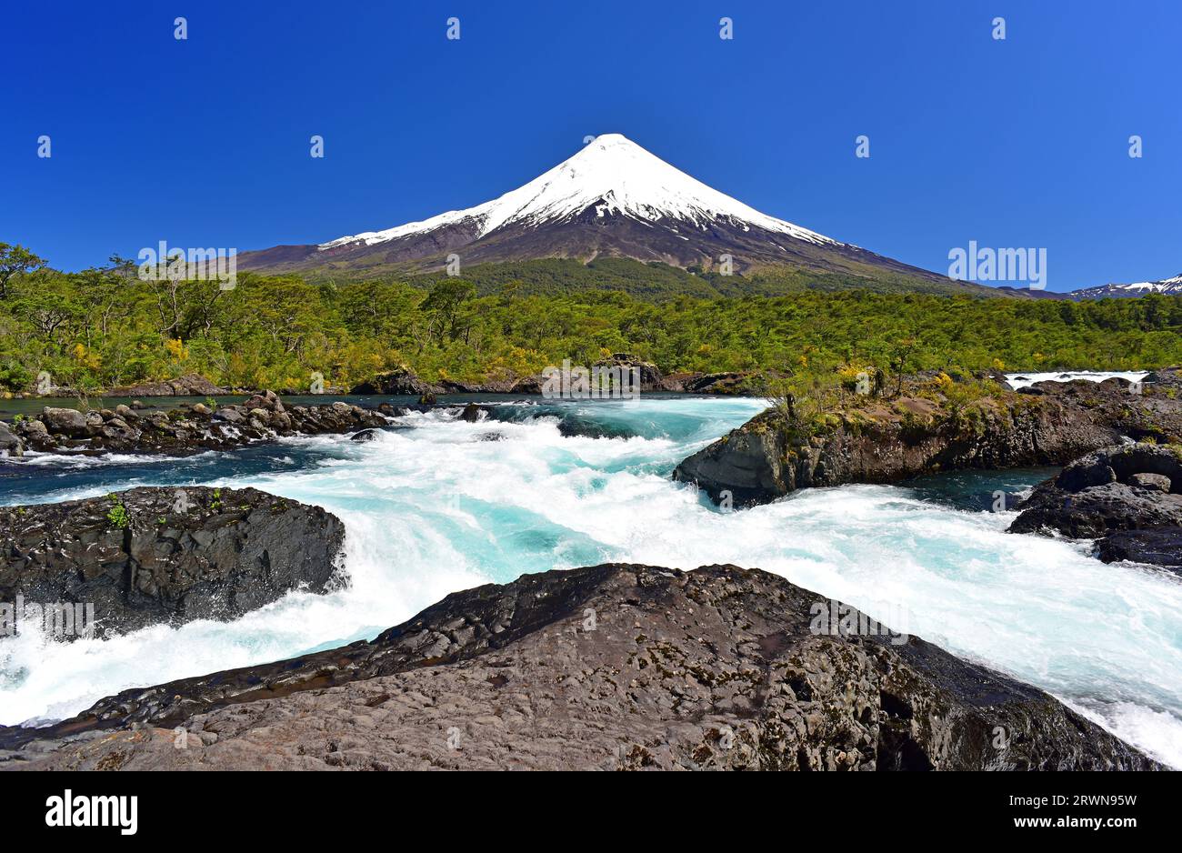 Vicente Perez Rosales National Park, Osorno volcano and Petrohue river ...