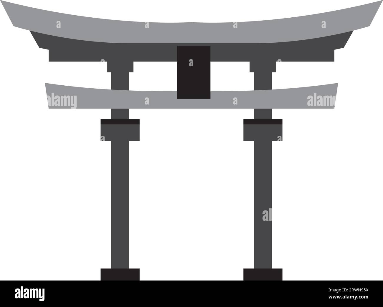 Simple monochromatic flat drawing of the SHINTO SHRINE, JAPAN Stock Vector Image & Art - Alamy