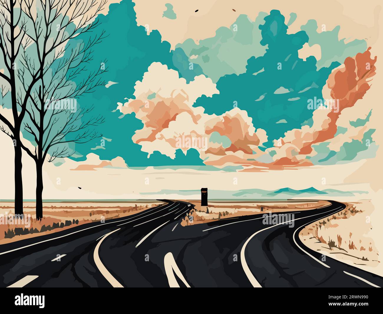 Roadway vector vectors Stock Vector Images - Alamy