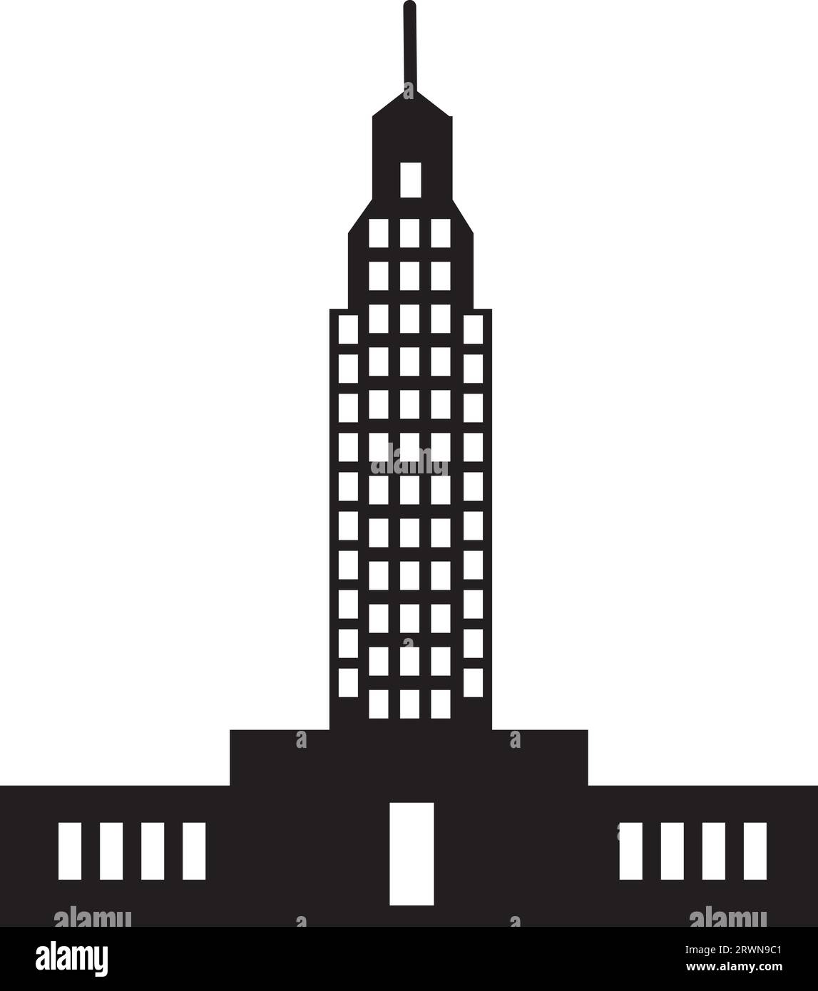 Simple black flat drawing of the EMPIRE STATE BUILDING, NEW YORK CITY ...