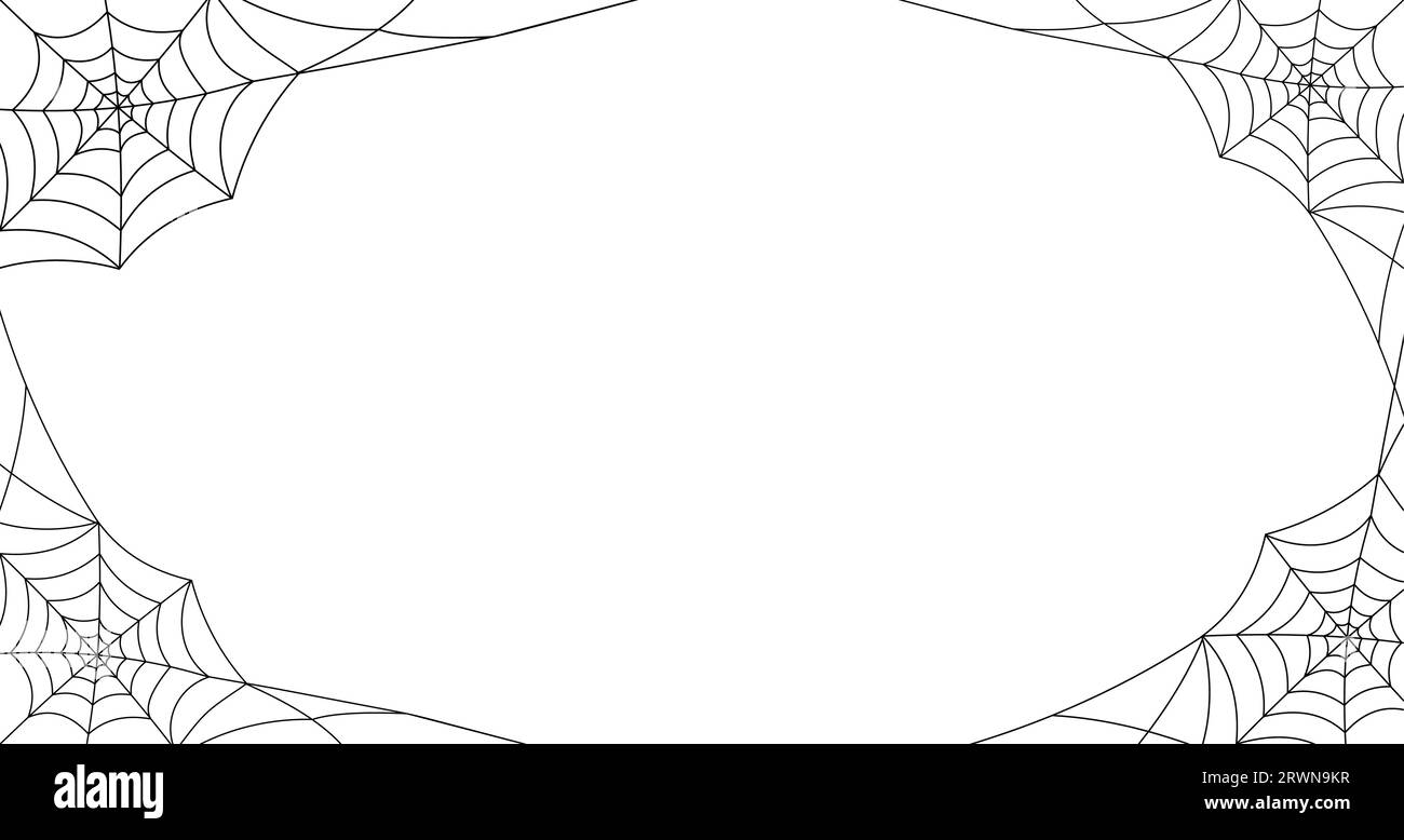 Black cobweb frame isolated on a white background. Vector illustration ... Black cobweb frame isolated on a white background. Vector illustration ...