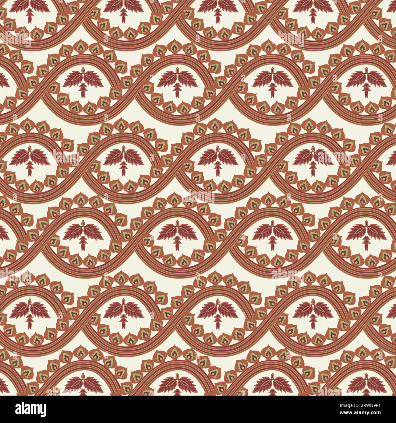 A vibrant red and white wallpaper with a mesmerizing and intricate ...